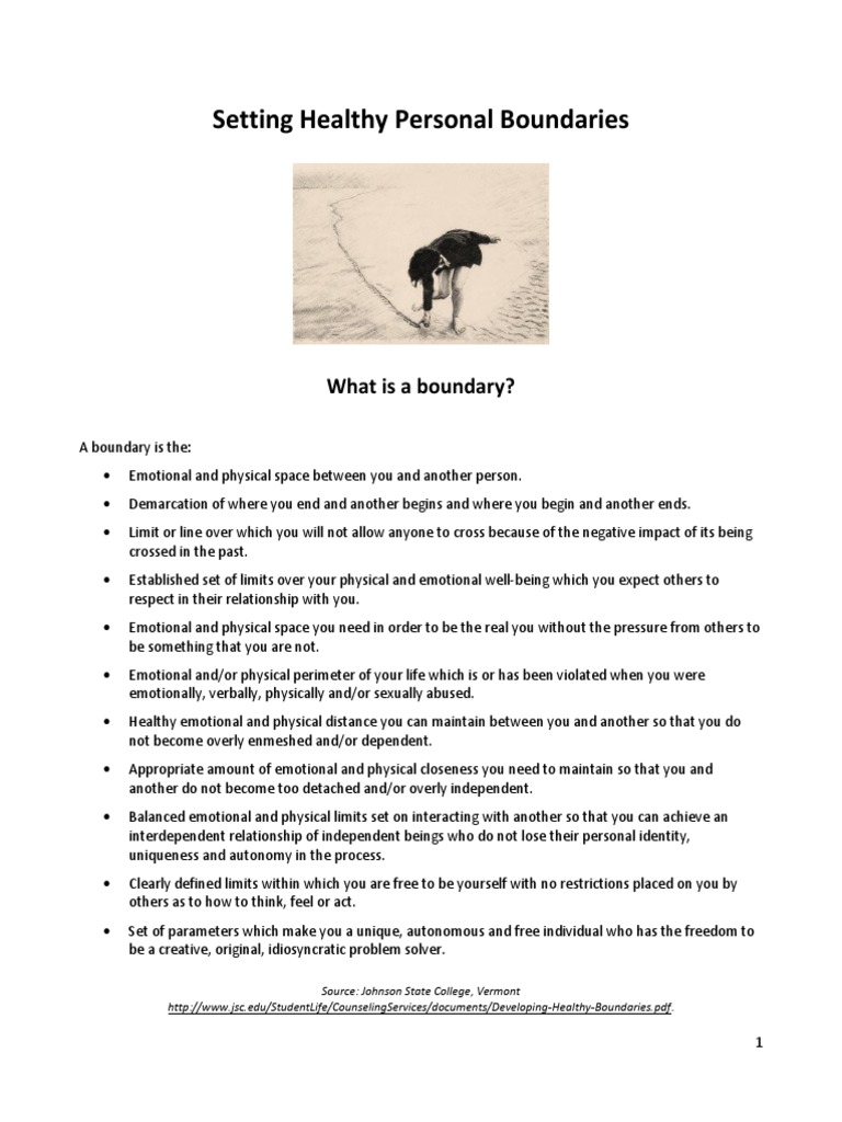 Setting Healthy Personal Boundaries: What Is A Boundary? | PDF ...