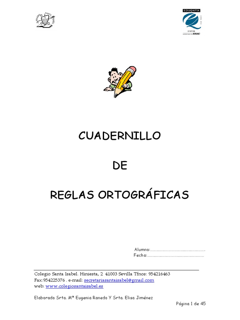 Cuadernillo Reglas de Ortografía | PDF | España