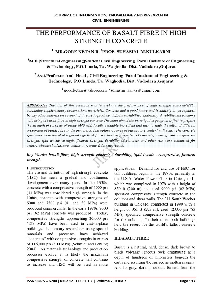 Basalt Rock Fibre | PDF | Fibers | Concrete