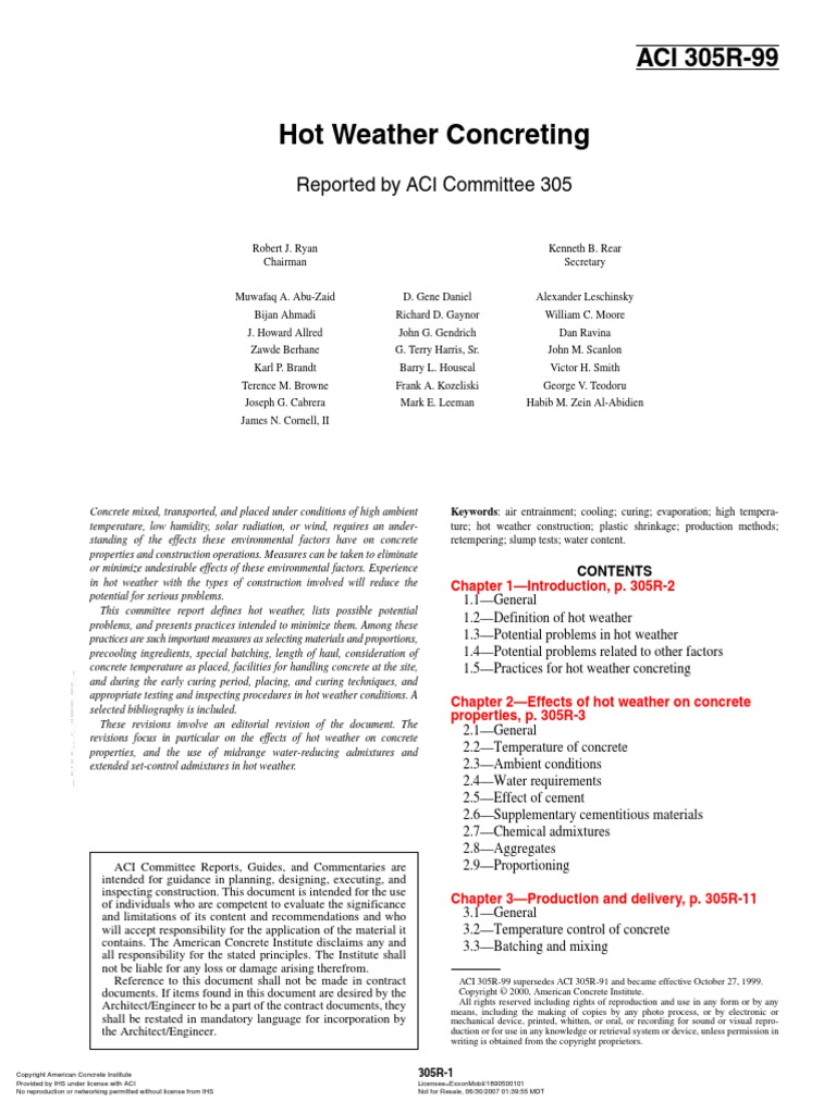 ACI305R | PDF | Humidity | Concrete
