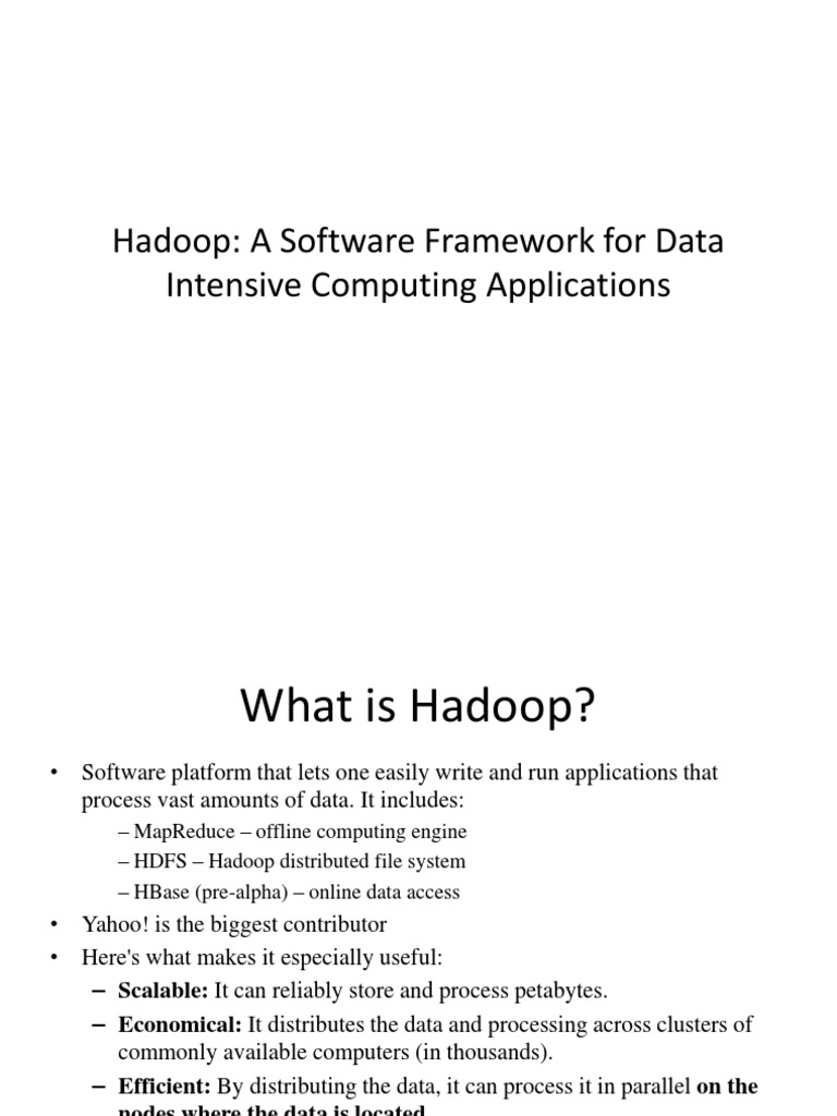 Hadoop: A Software Framework For Data Intensive Computing Applications | PDF | Apache Hadoop ...