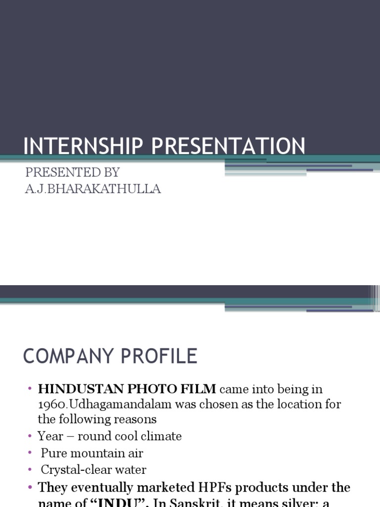 Internship Presentation: Presented by A.J.Bharakathulla | PDF | Survey ...