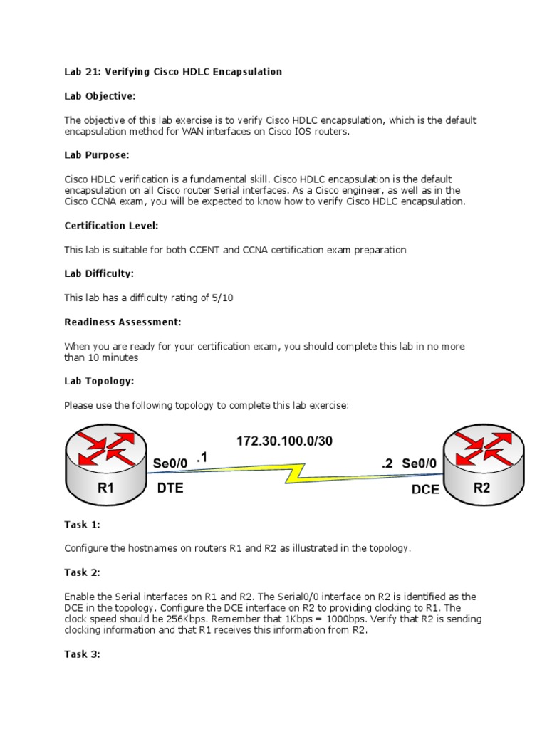 Verifying Cisco HDLC Encapsulation: A Fundamental CCNA Lab Exercise | PDF