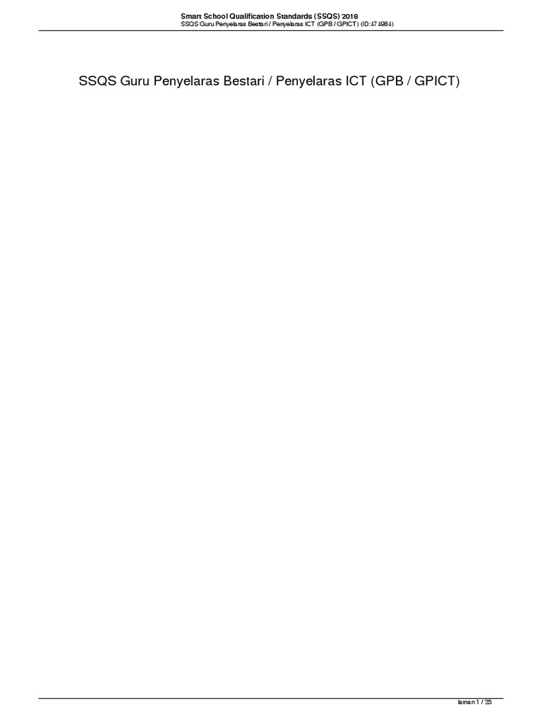 Ssqs Guru Penyelaras Bestari Penyelaras Ict GPB Gpict 474984 PDF | PDF