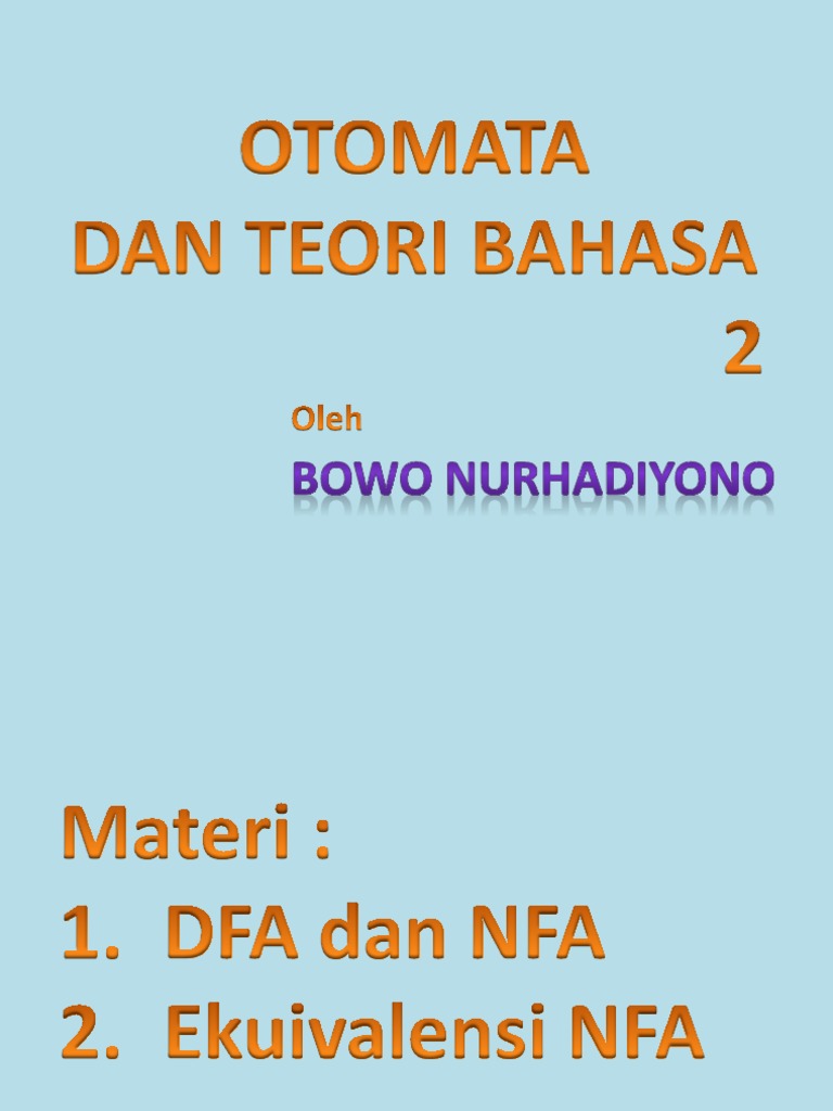 DFA Dan NFA | PDF