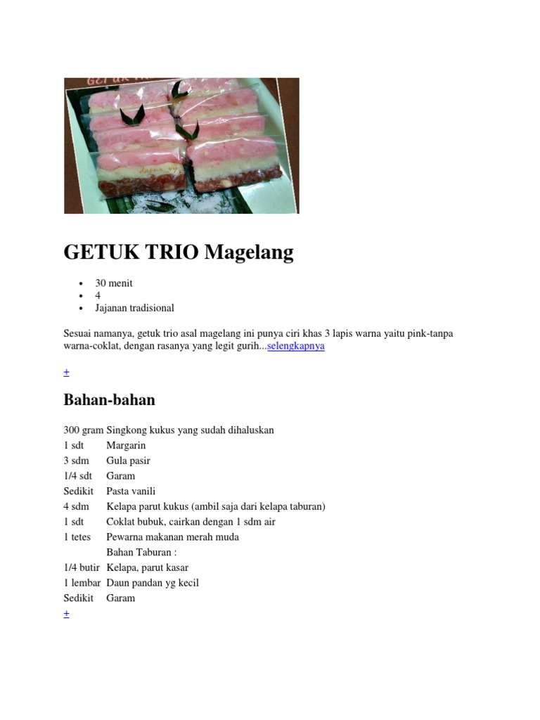 Getuk Trio Magelang | PDF