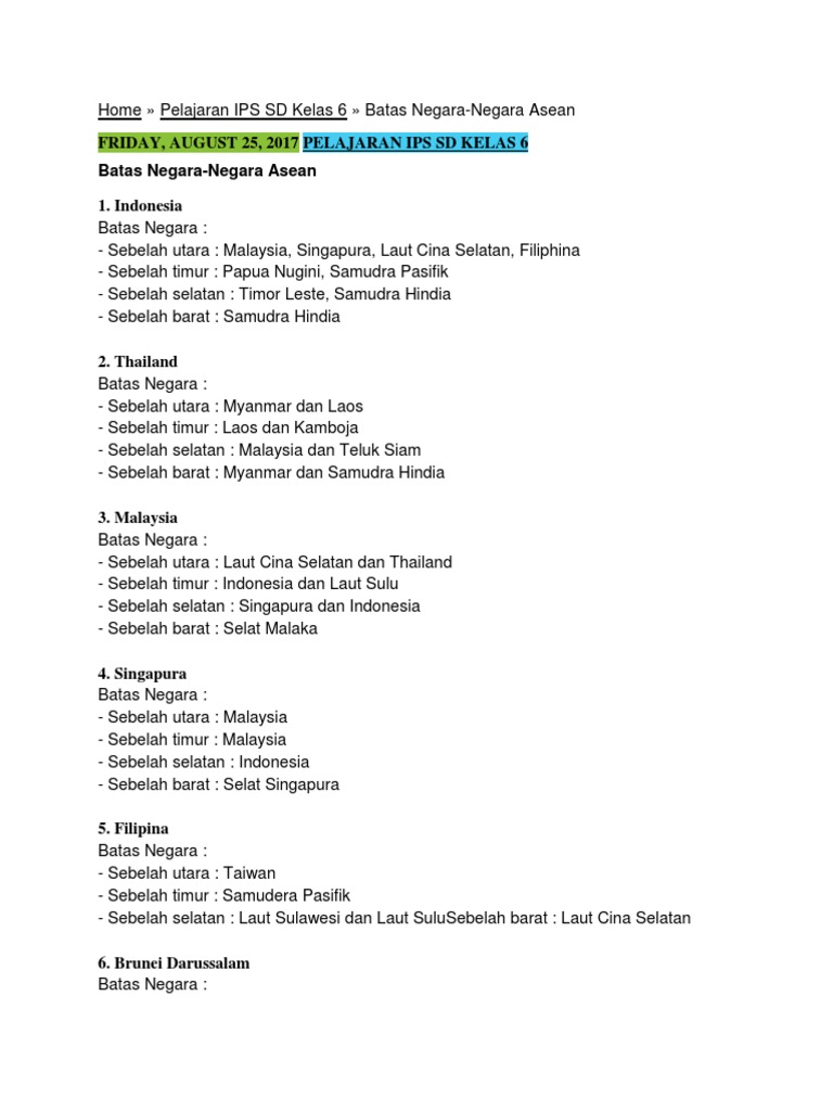 Batas Negara Asean | PDF