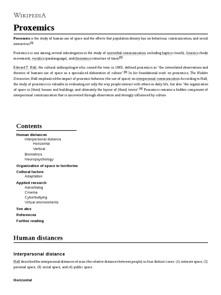 Proxemics | PDF | Semiotics | Cognition