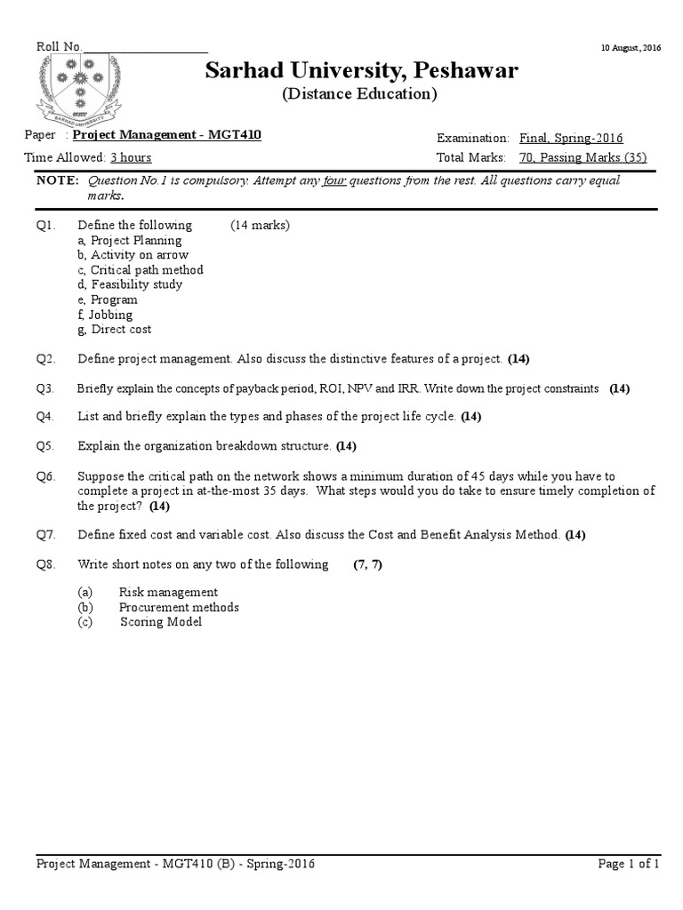 HTTP WWW - Suit.edu - PK Uploads Past Papers Project Management ...