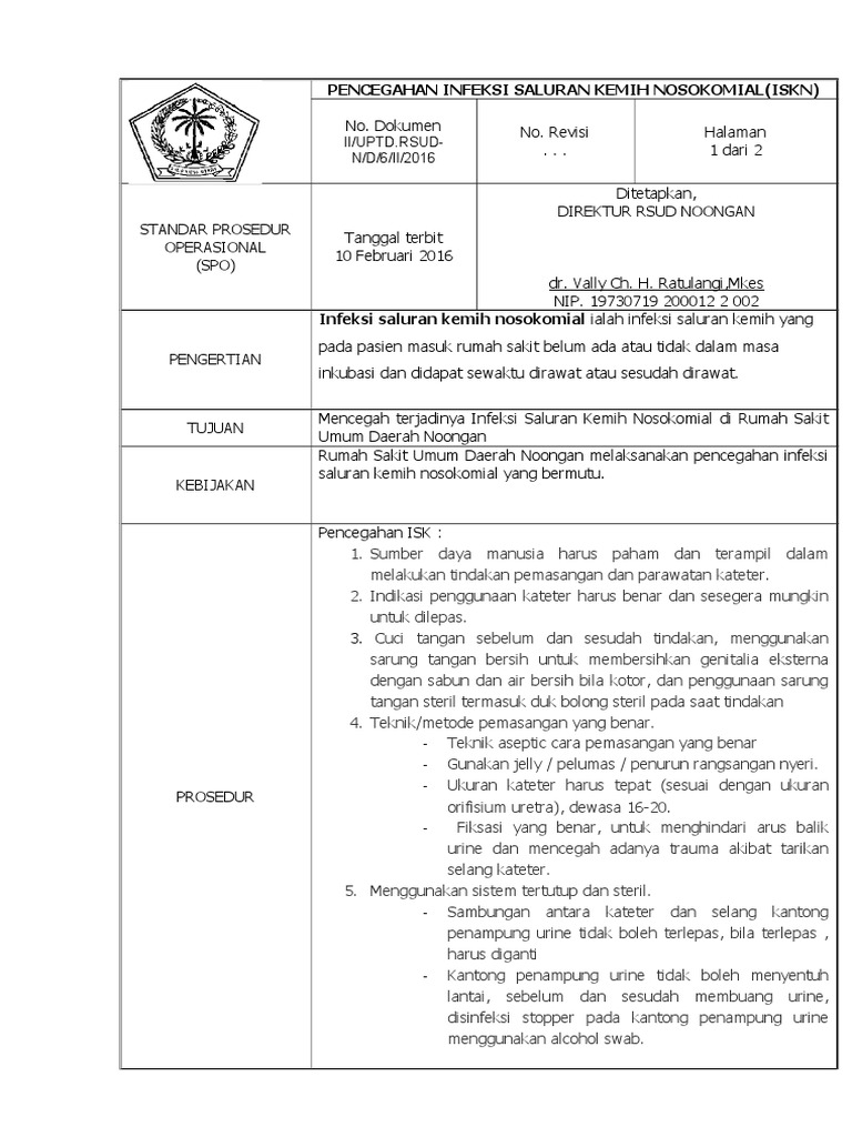 Spo Pencegahan Isk | PDF