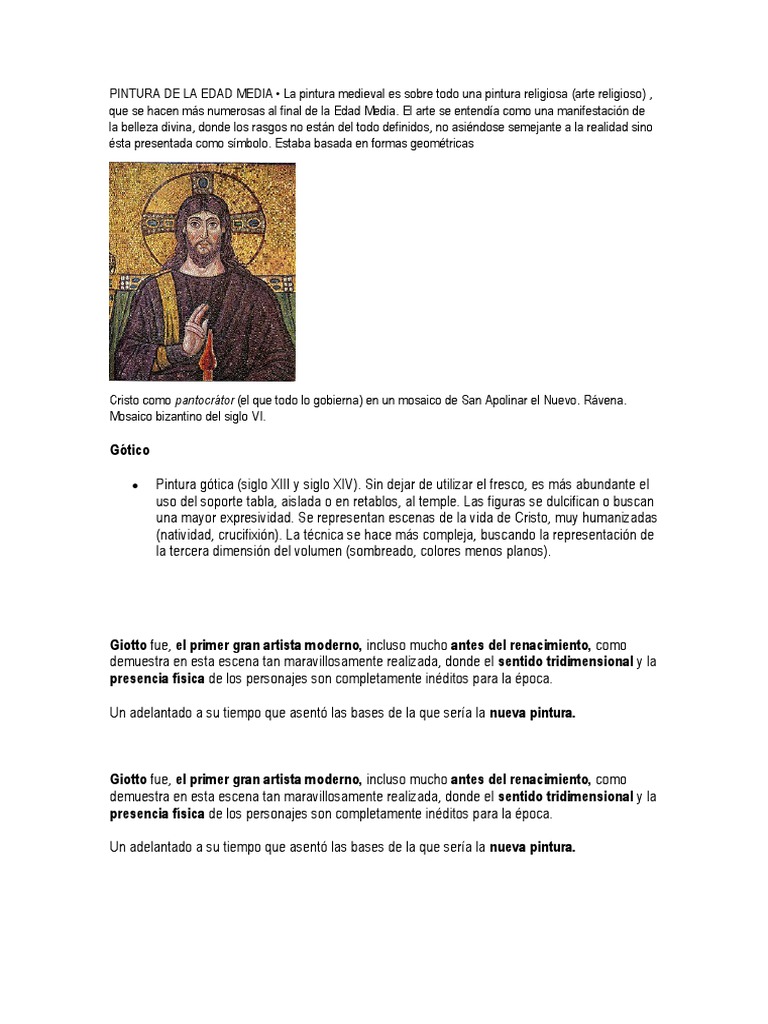 Pintura Medieval: Arte y Simbolismo | PDF | Pinturas | Pintura al óleo