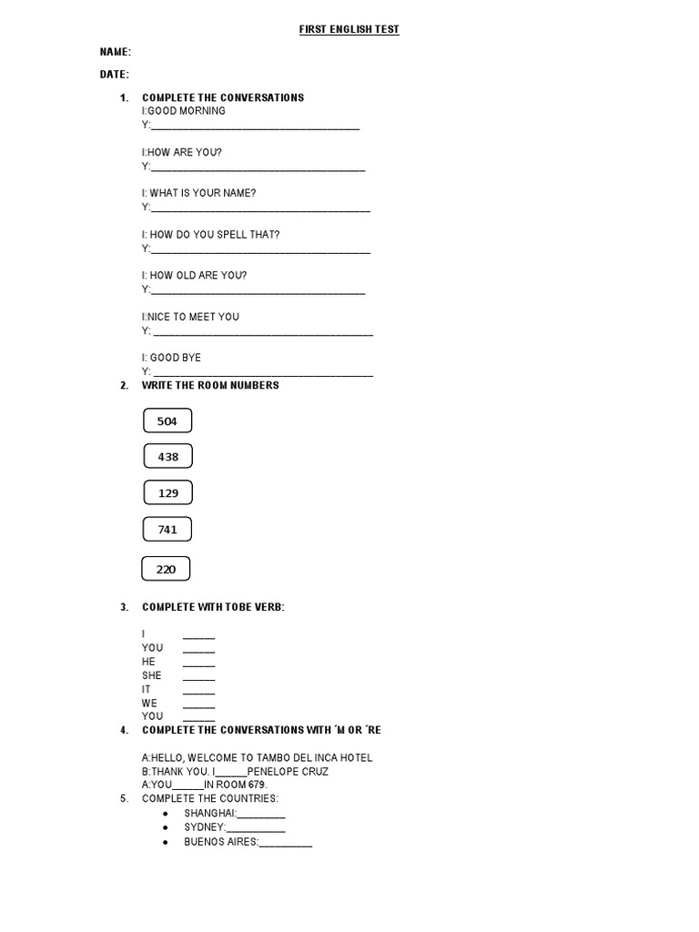 English Test Answers | PDF
