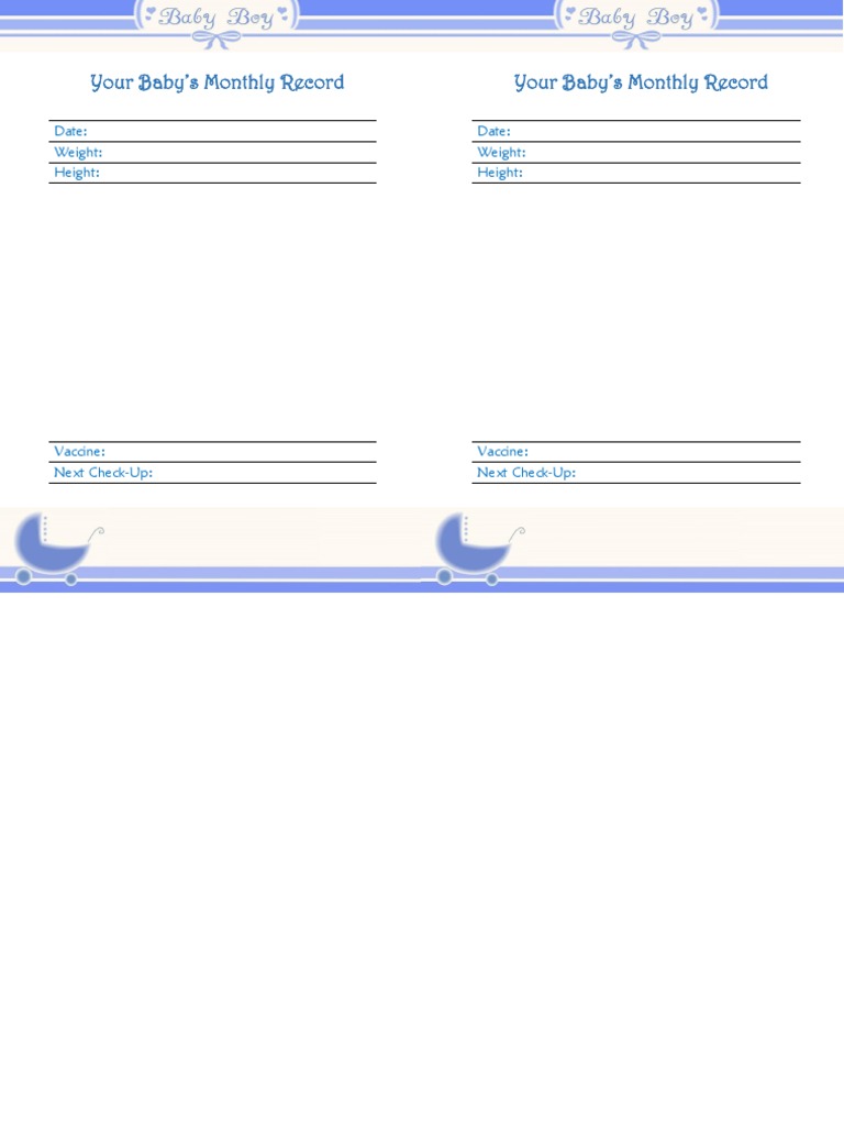 Baby Monthly Growth Tracker | PDF