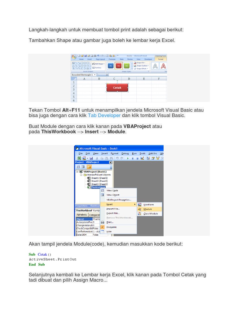 Membuat Tombol Cetak | PDF