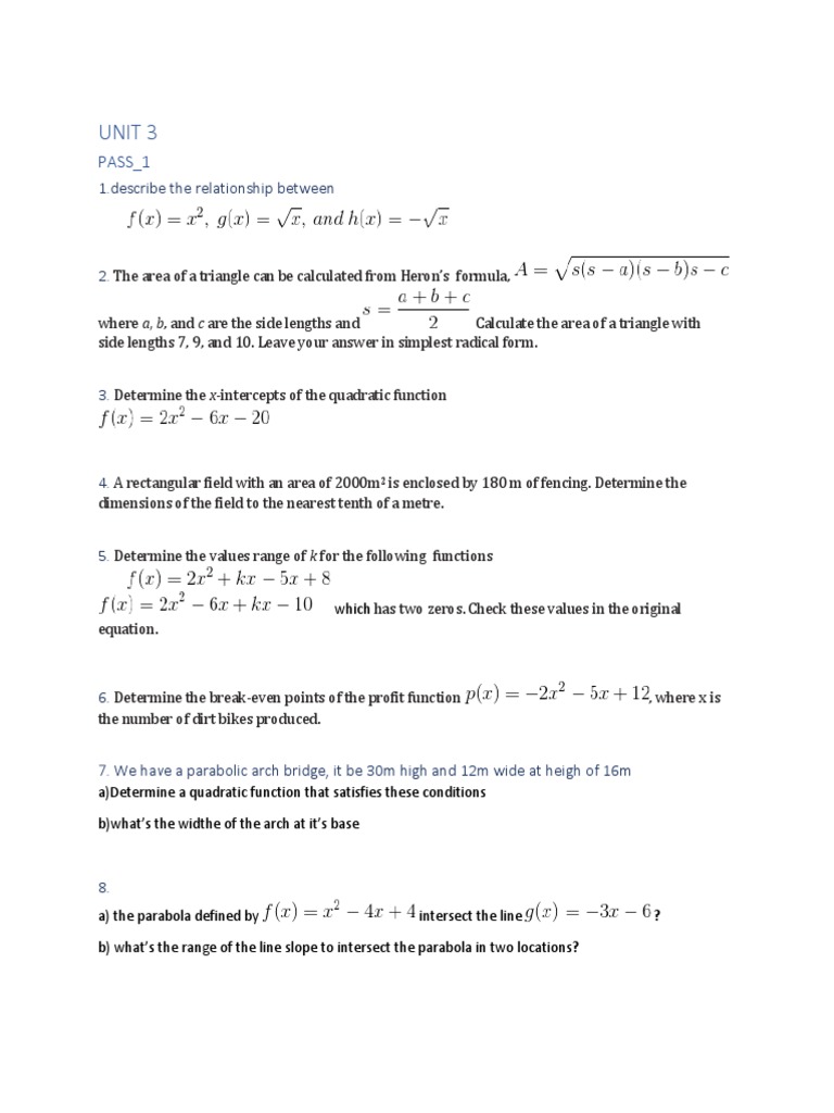 Grade11 Unit3 Math | PDF