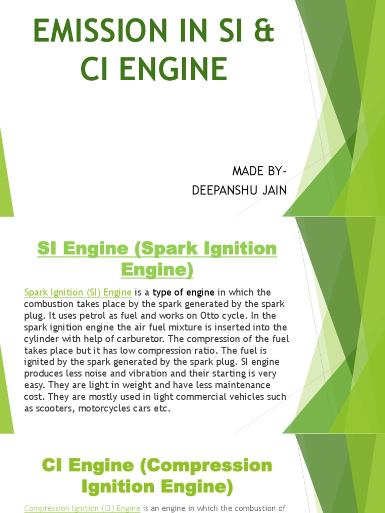 Emissions in Si & Ci Engine | PDF | Internal Combustion Engine | Diesel ...