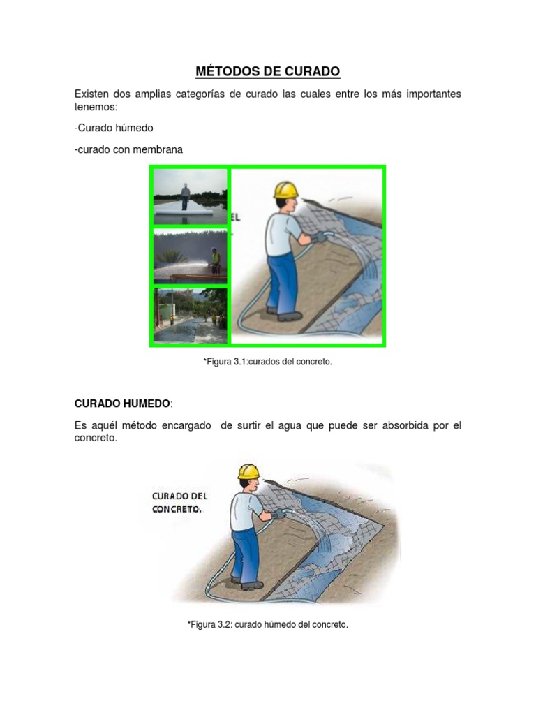Métodos de Curado | PDF | Hormigón | Agua