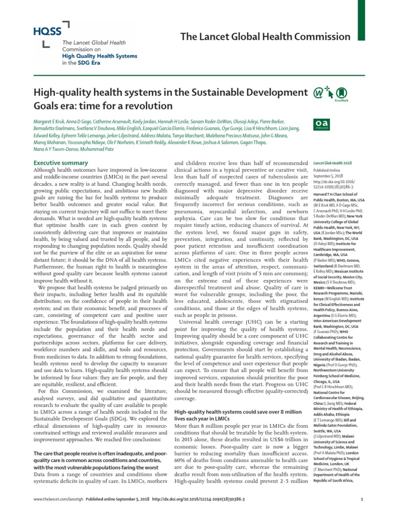 HQSS-ReportHigh-quality Health Systems in The Sustainable Development ...