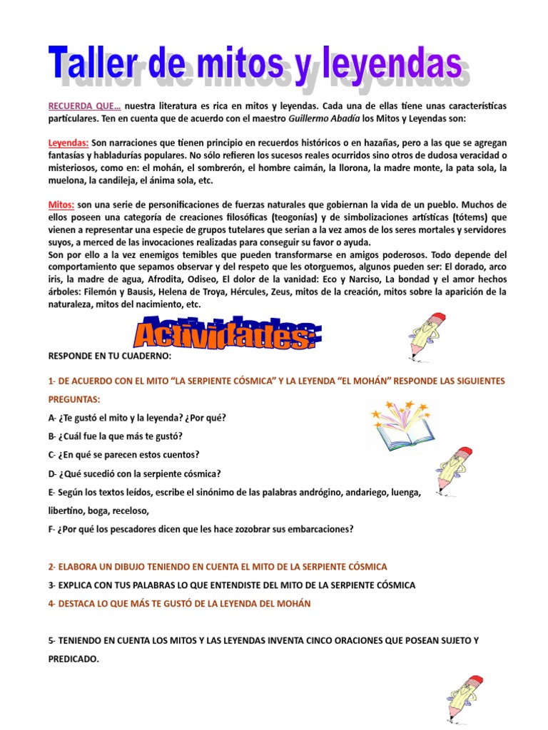 Taller Mito y Leyenda 5 | Mitos de la creación