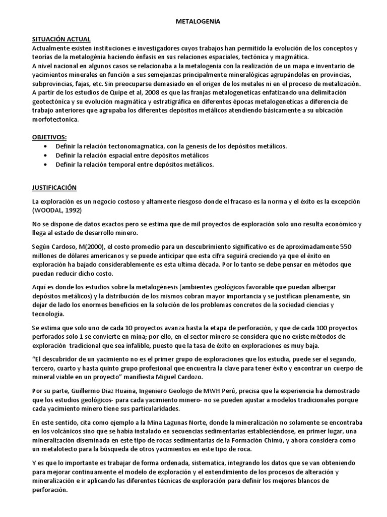 Metalogenia 2018 | PDF | Corteza (Geología) | Placas tectónicas