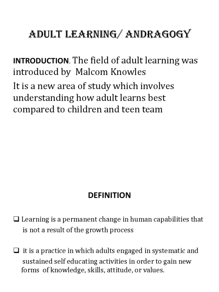 Understanding Adult Learning Principles | PDF