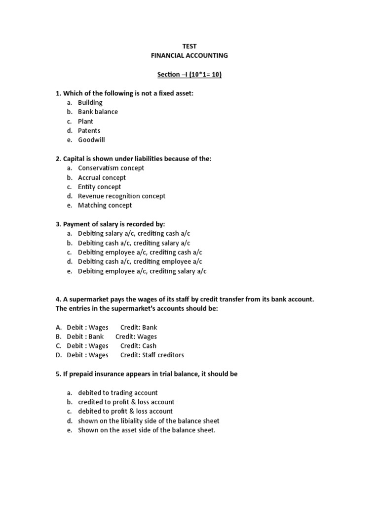 Test - Accounting | PDF | Debits And Credits | Economies
