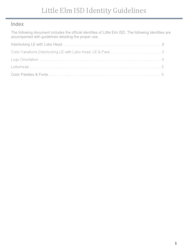 Little Elm ISD Logo Usage Guidelines | PDF | Logos | Media Technology