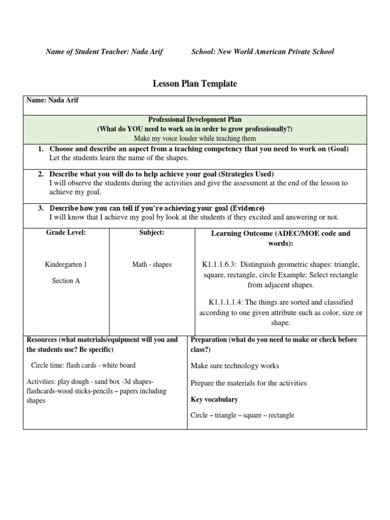 Lesson Plan 7 | PDF | Lesson Plan | Applied Psychology