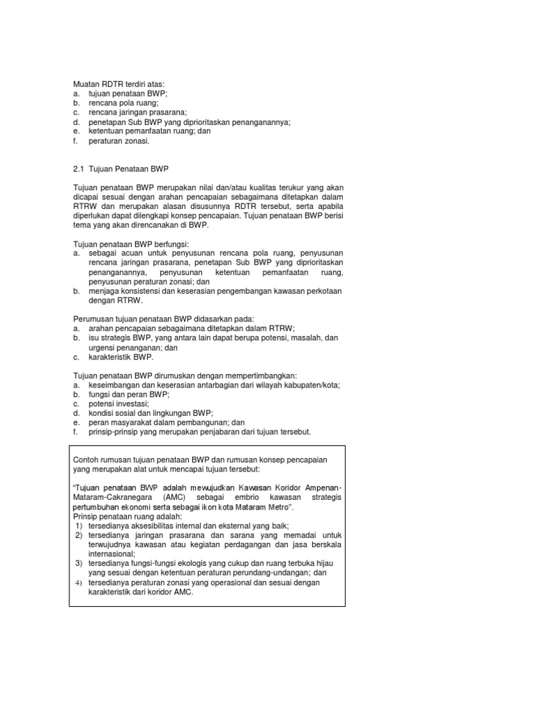 Muatan RDTR Terdiri Atas | PDF