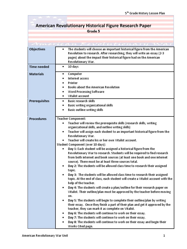 American Revolutionary Historical Figure Research Paper | PDF ...