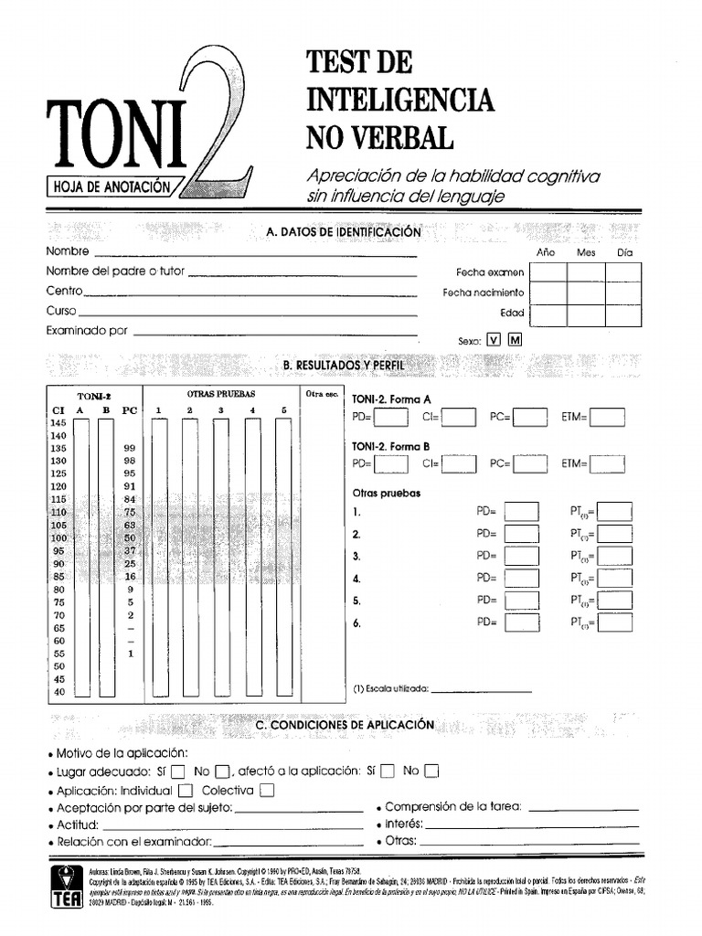 Toni 2 Hoja de Respuestas PDF | PDF