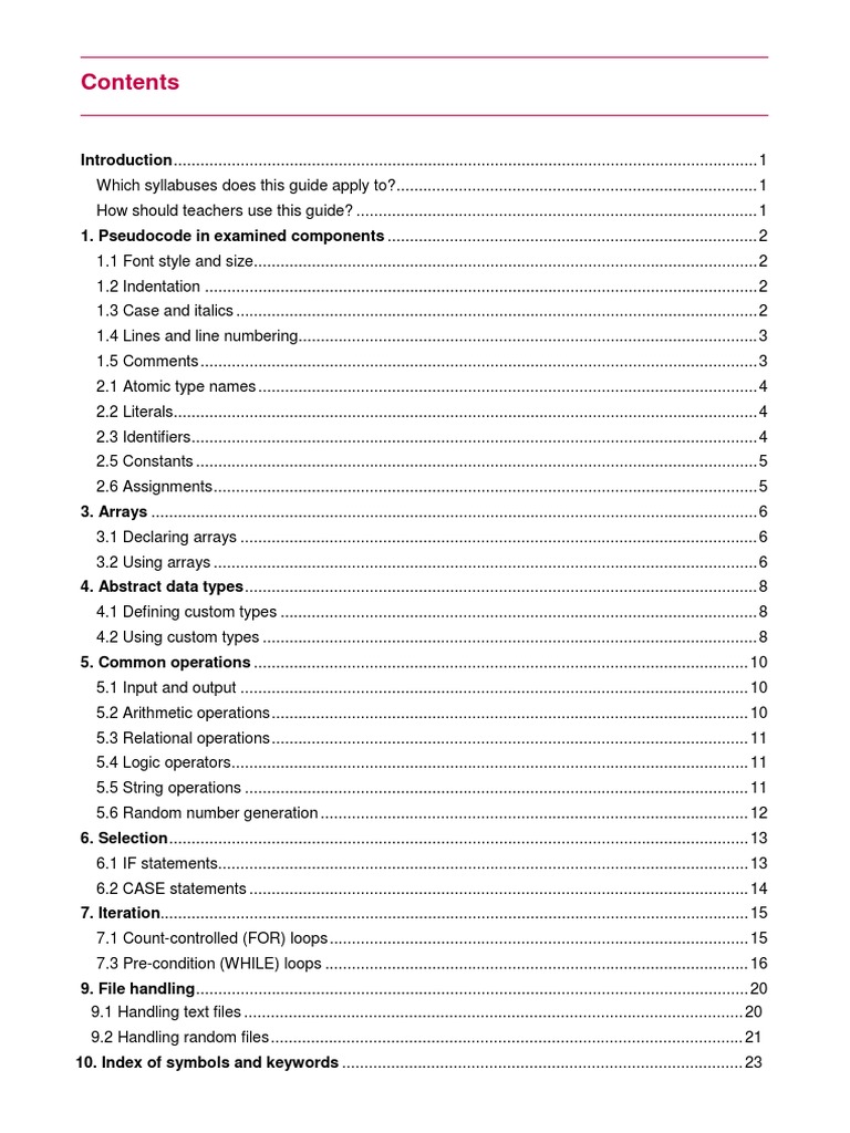 Alevel Computer Science Pseudocode Notes Pdf Parameter Computer Programming Array Data 3496