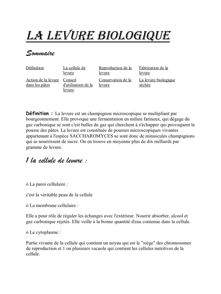Reproduction des levures par bourgeonnement | PDF | Levure | Noyau ...