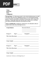 Book Club Thinking Discussion Sheet | PDF