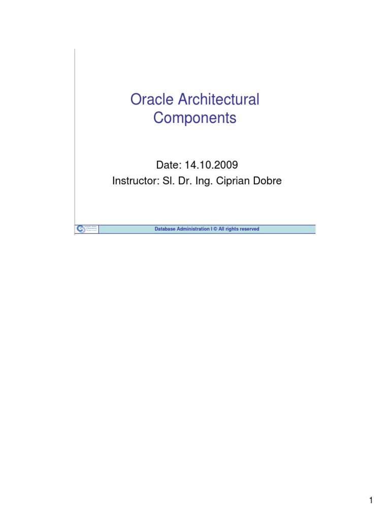 Oracle Architectural Components PDF | PDF | Oracle Database | Pl/Sql