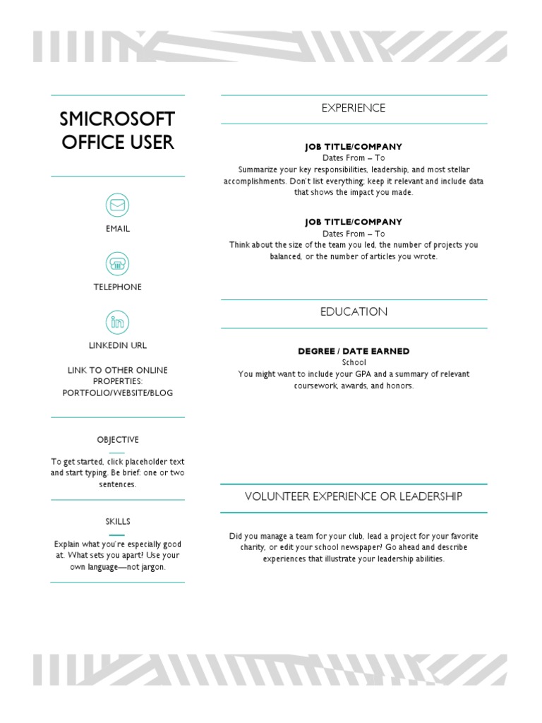 Microsoft Office User Profile Template | PDF