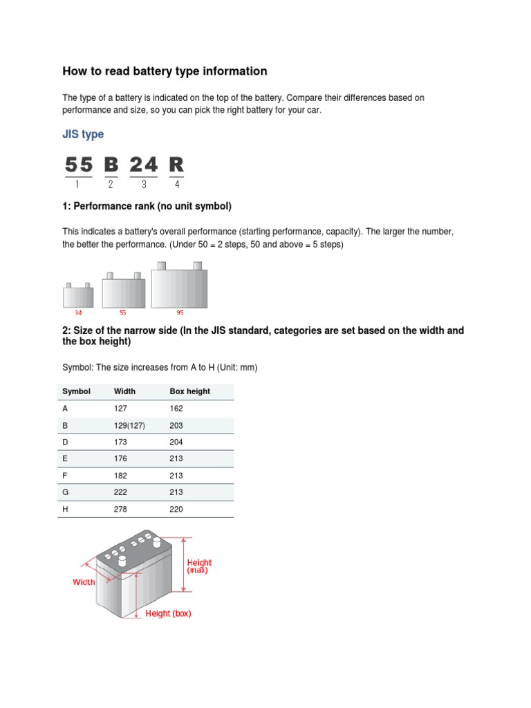 How To Read Battery Type Information | PDF | Electricity | Electromagnetism