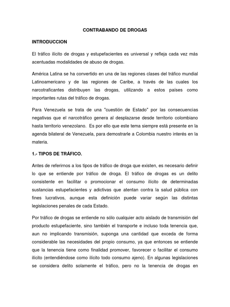 Contrabando de Drogas | PDF | Comercio ilegal de drogas | La dependencia de sustancias