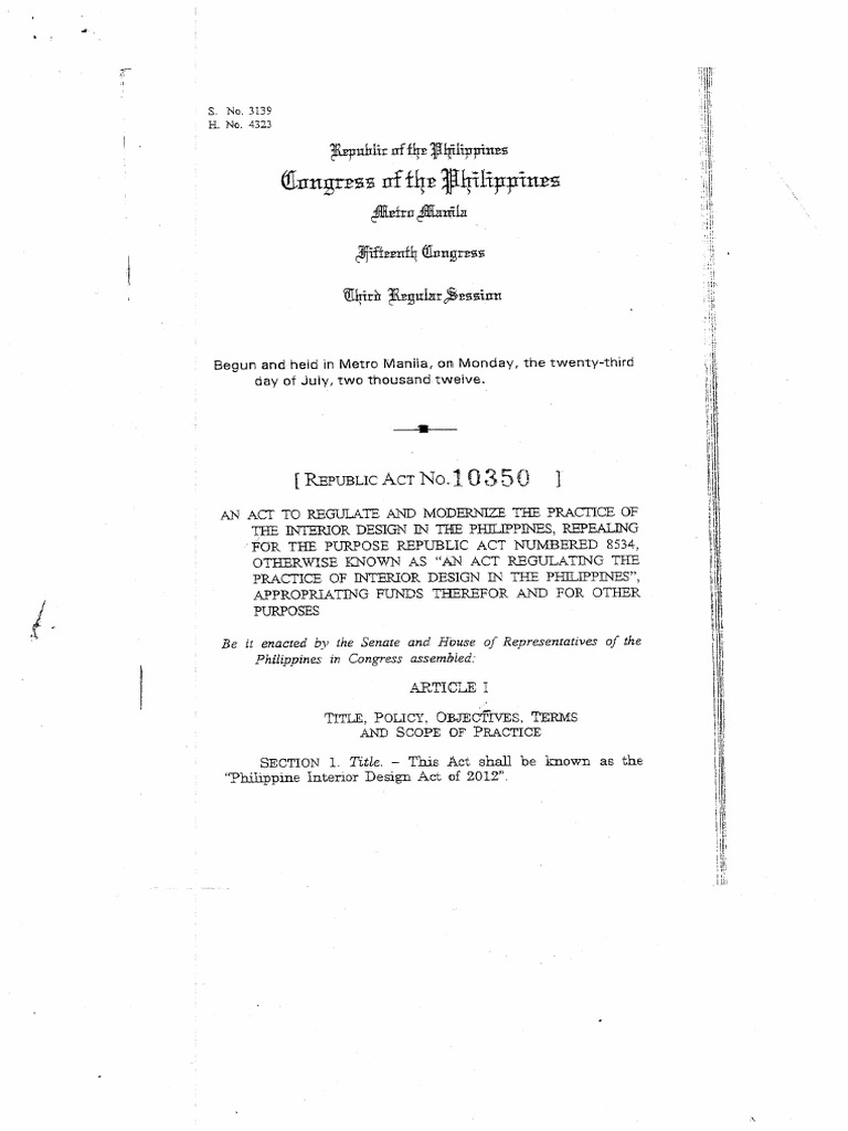 RA 10350 InteriorDesign PDF | PDF