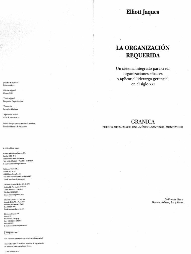 La Organización Requerida - Elliott Jaques | PDF