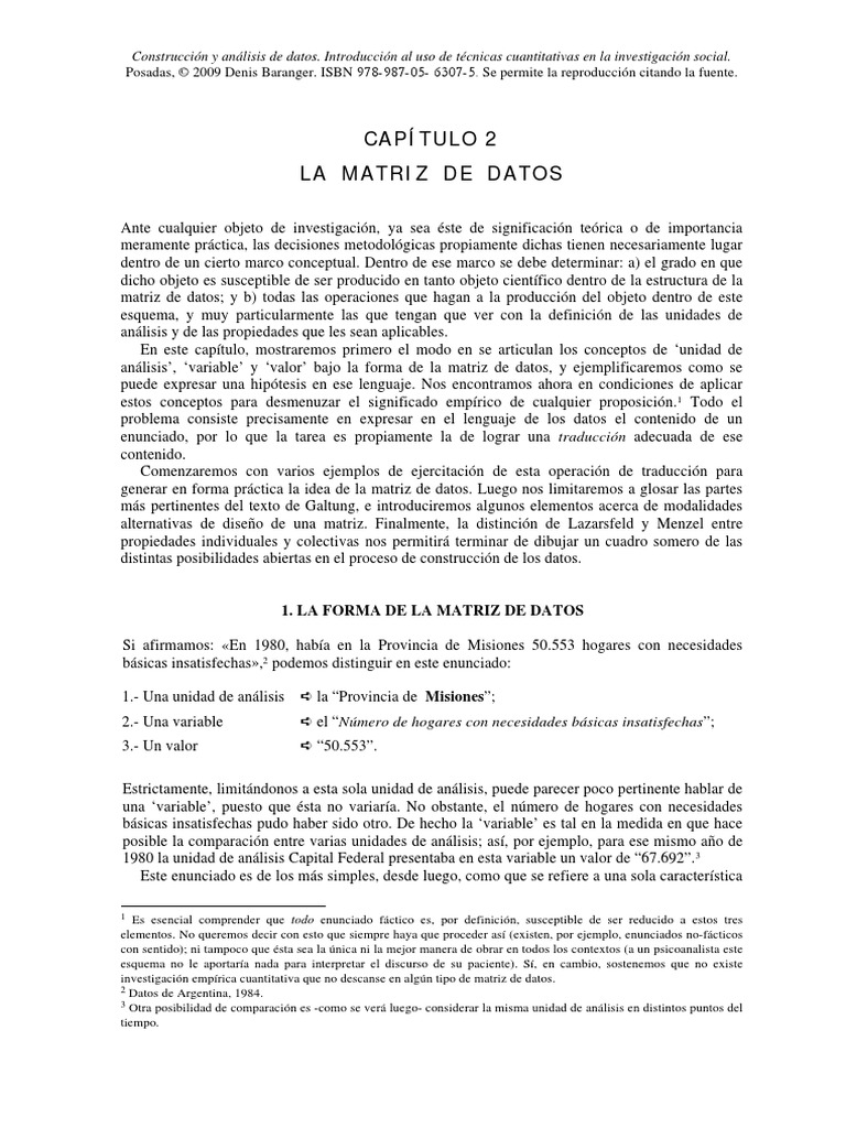 Unidad3 Cap2 Barangermatrizdatos PDF | PDF | Science | Matriz (Matemáticas)