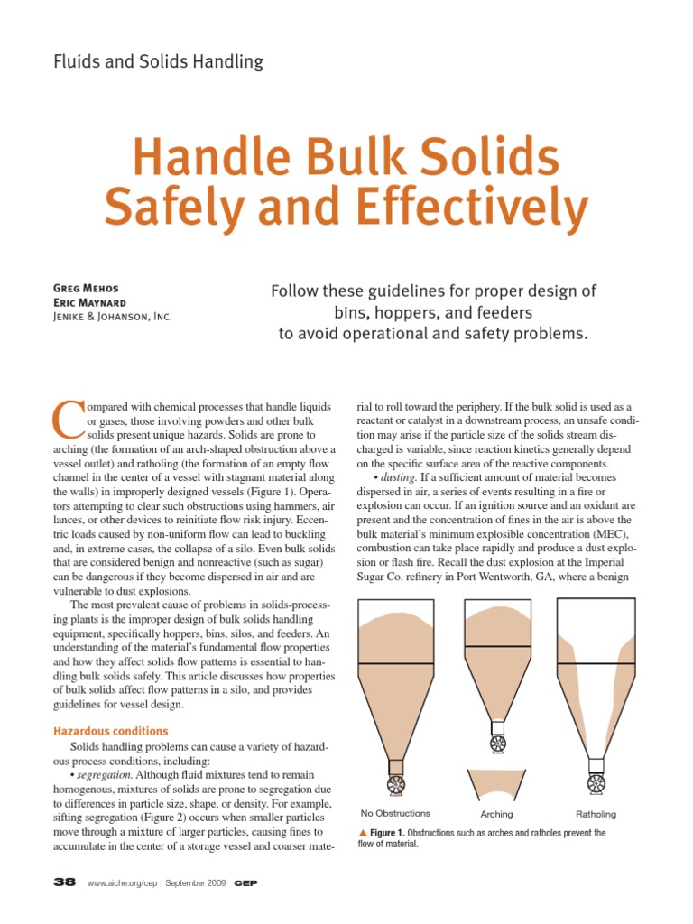 Handle Bulk Solids Safely and Effectively | PDF | Friction | Electric ...