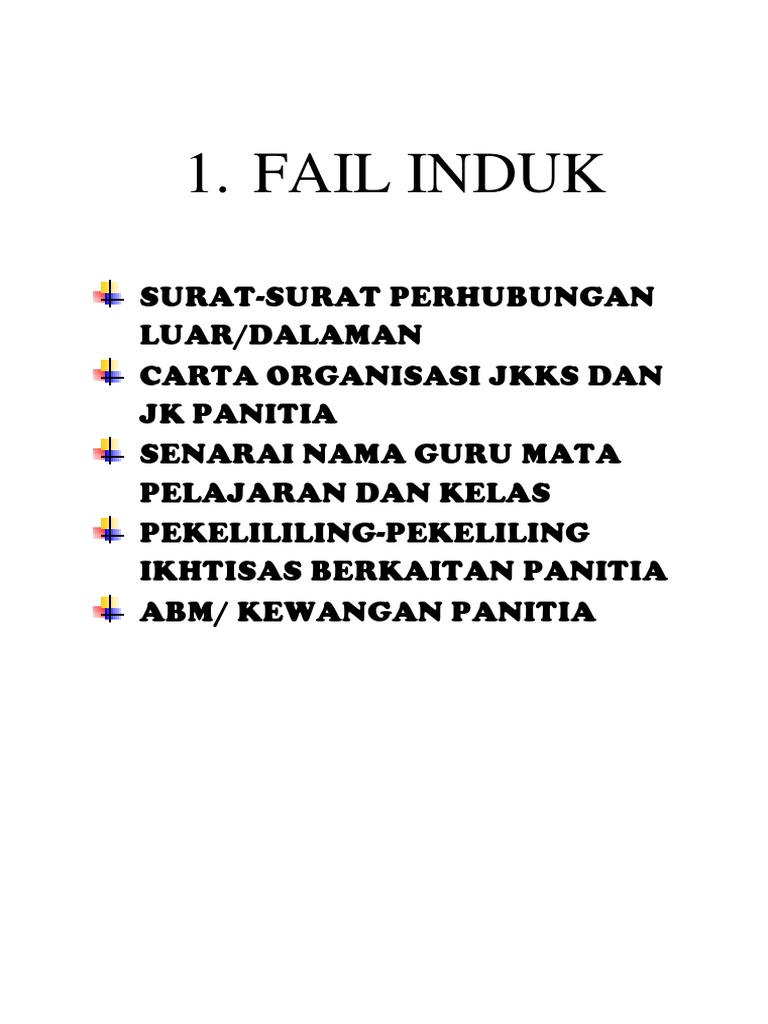 Fail Panitia Kandungan Fail Divider | PDF