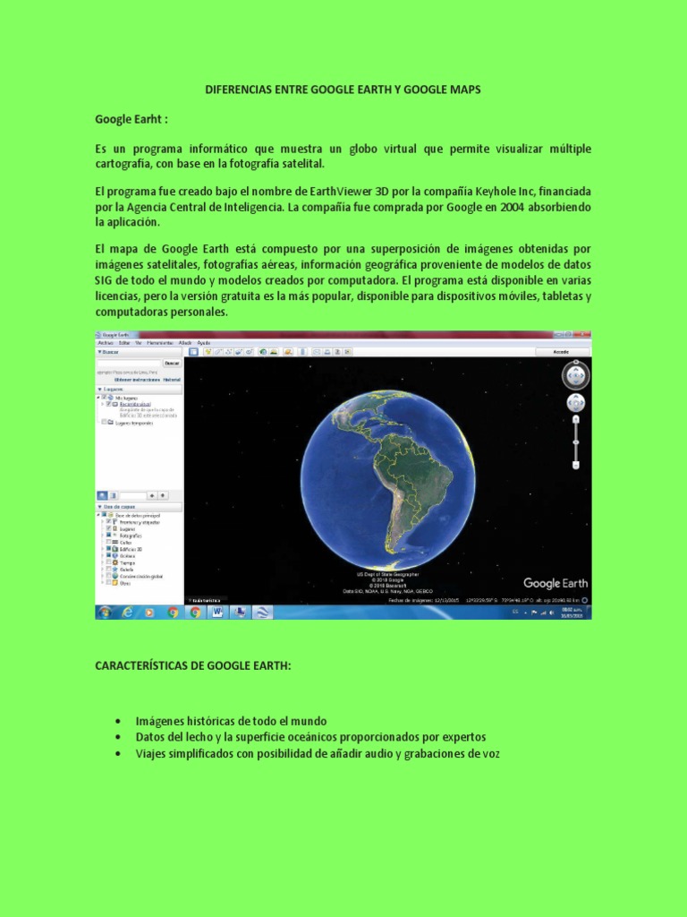 Diferencias entre Google Earth y Maps | PDF
