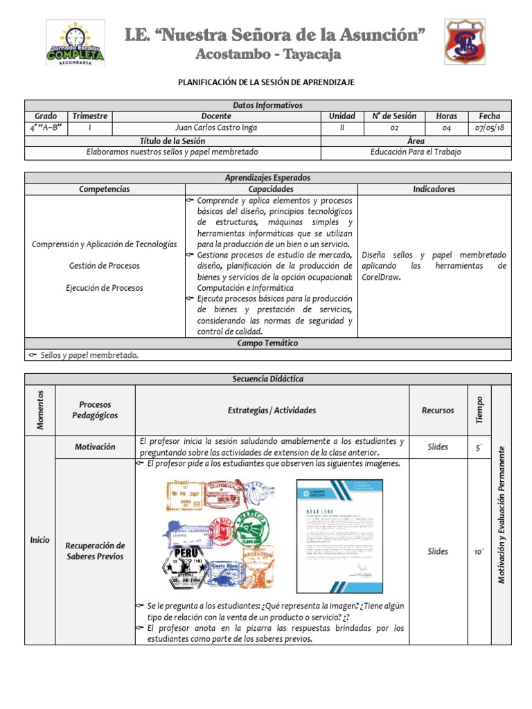 Sesión 02 - CorelDraw | PDF | Maestros | Evaluación