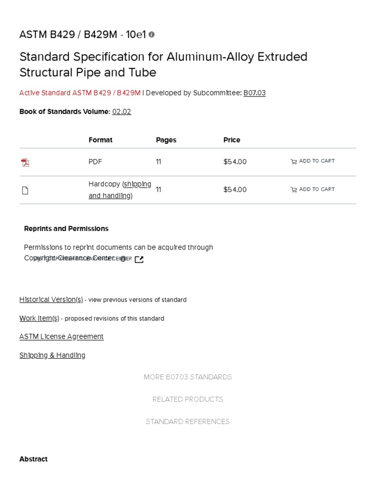 ASTM B429 - B429M - 10e1 Standard Specification For Aluminum-Alloy ...