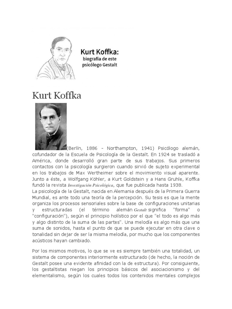 Kurt Koffka | Percepción | Psicología