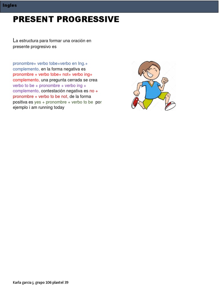 Estructura del Presente Progresivo | PDF