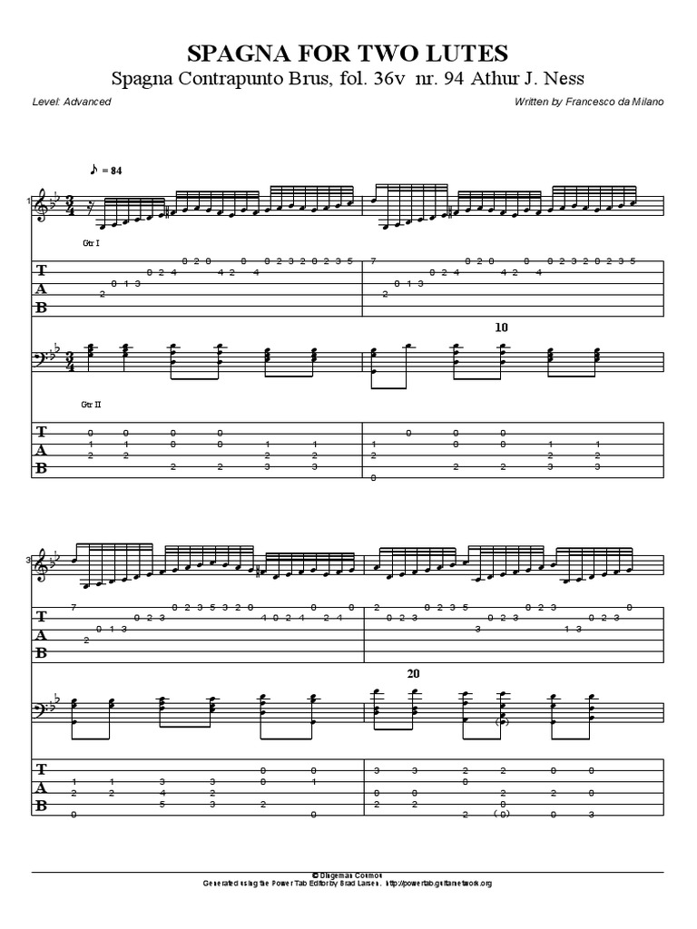 Damilano Spagna For Two Lutes PDF | PDF