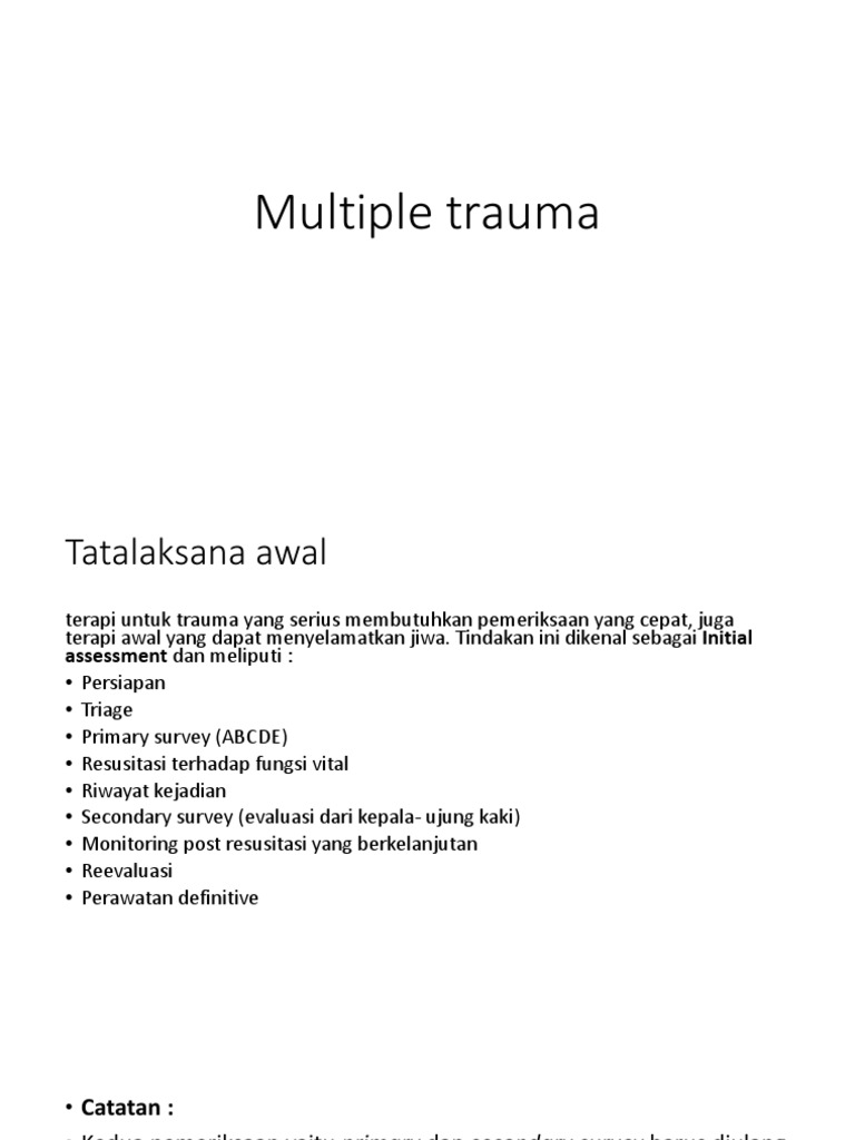 Multiple Trauma | PDF